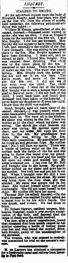 Trove Tuesday: the tragic tale of Lizzie Brophy – Family history across ...